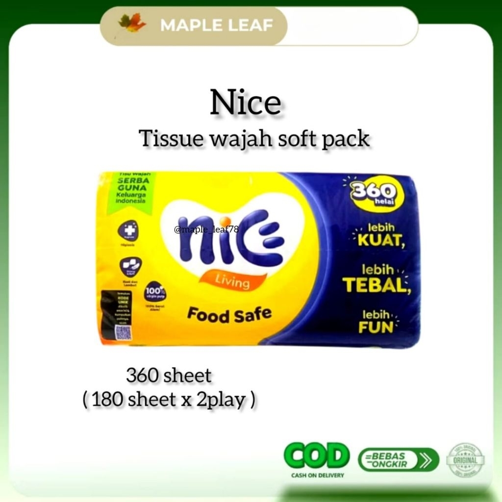 Jual TISSUE NICE SOFT PACK 360SHEET | Shopee Indonesia