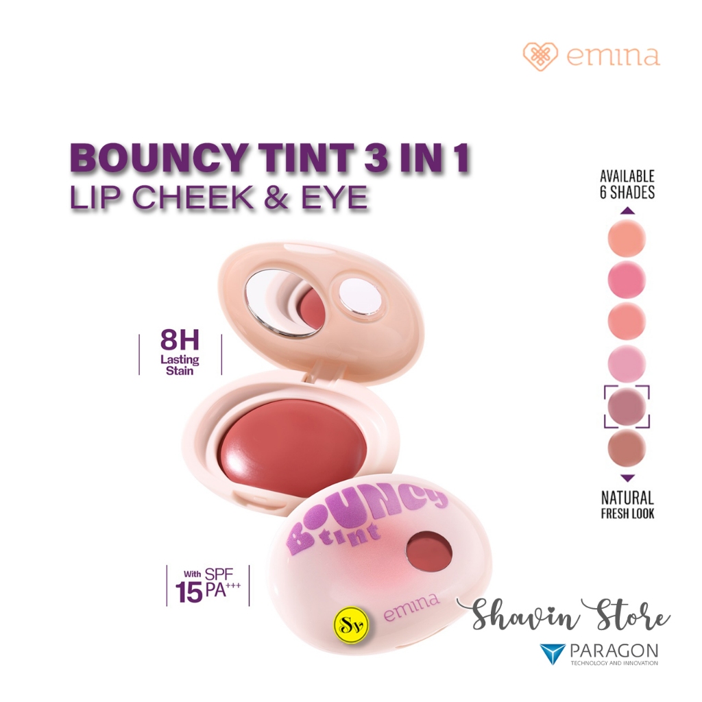 Jual Emina Bouncy Tint 3 in 1 Lip, Cheek, & Eye SPF 15 PA+++ Pewarna Bibir Pipi dan Mata ...