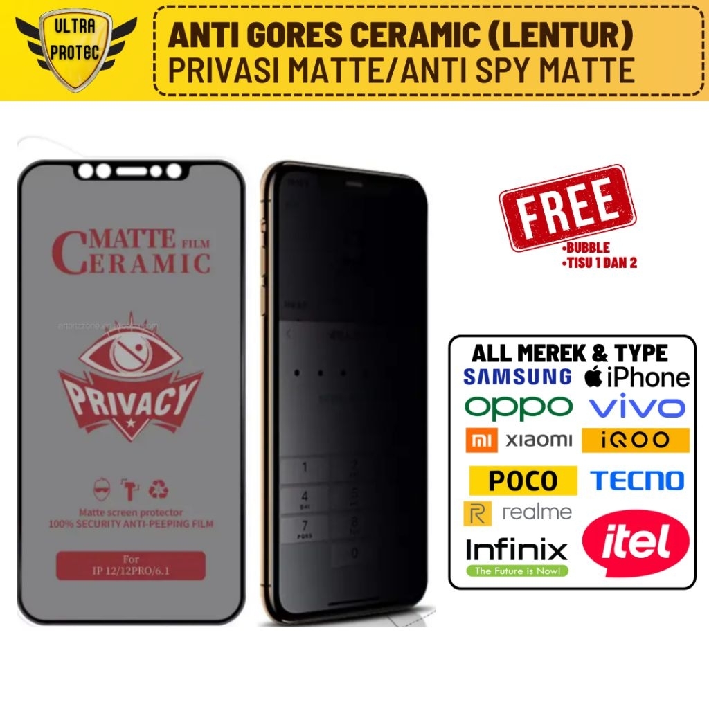 Jual ANTI GORES (ANTI PECAH) CERAMIC MATTE PRIVACY SCREEN PROTECTOR ...