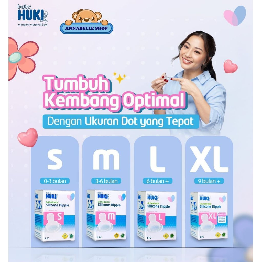 Jual Dot nipple bayi baby Huki dot gepeng dan super bigger flo isi 1 2 ...