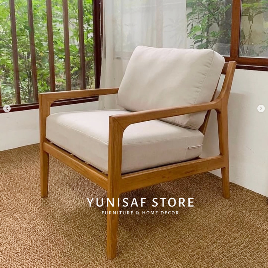 Jual Sofa Minimalis Modern Sofa Frame Kayu Jati Single Seater | Shopee ...