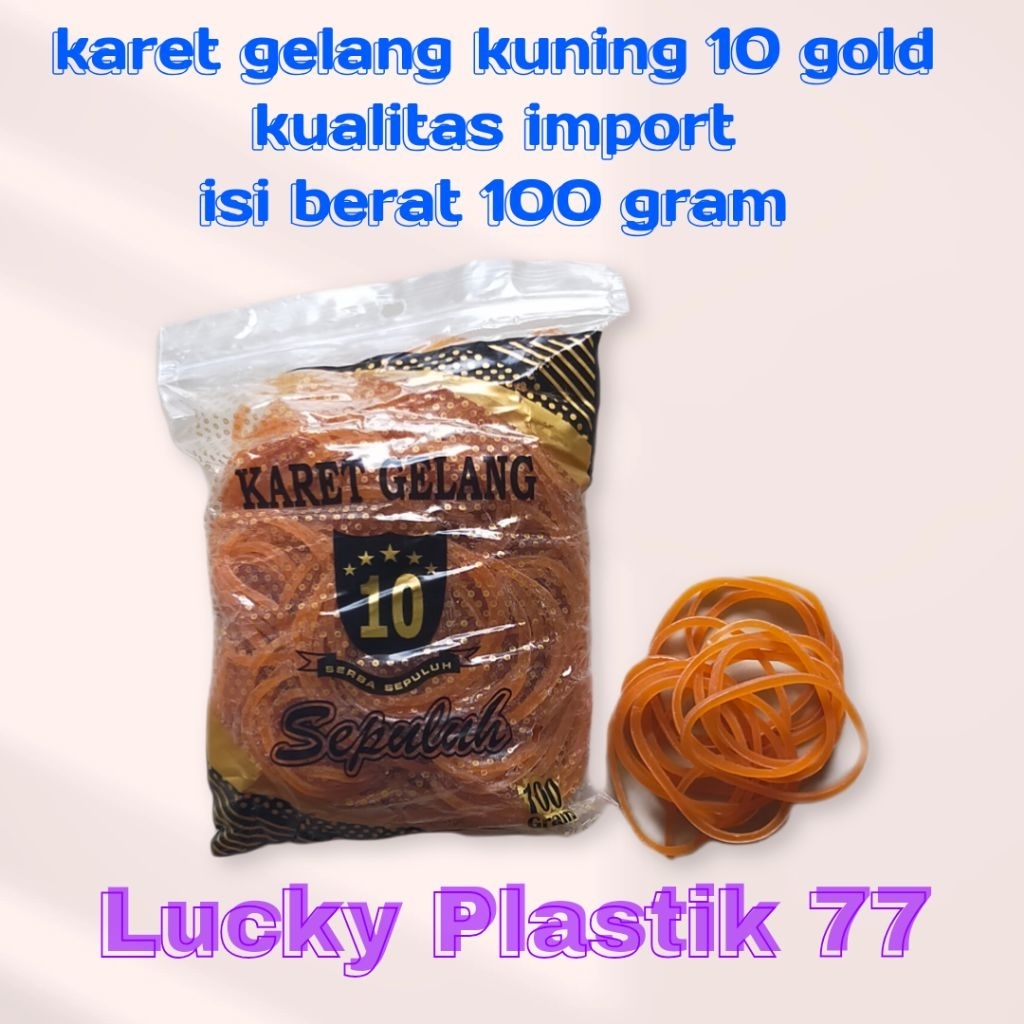 Jual Karet gelang kuning 10 gold kualitas import (100 gram) | Shopee ...