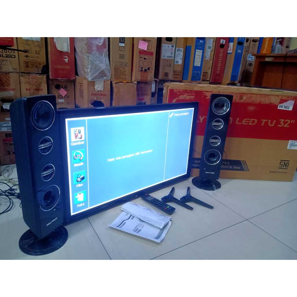 Jual TV SECOND POLYTRON 32 INCH SPEAKER TOUWER DIGITAL HDMI USB KONDISI ...