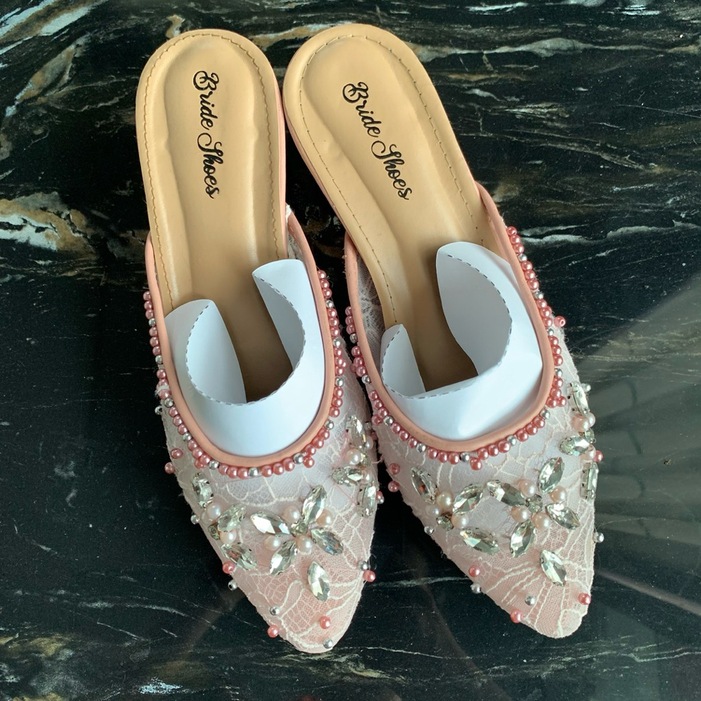 Jual Bride Shoes 5cm - selop cantik payet slop manten slop wisuda ...