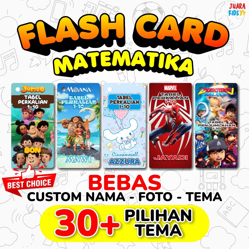 Jual FLASH CARD JUARA MATEMATIKA PERKALIAN, PEMBAGIAN, PENJUMLAHAN ...