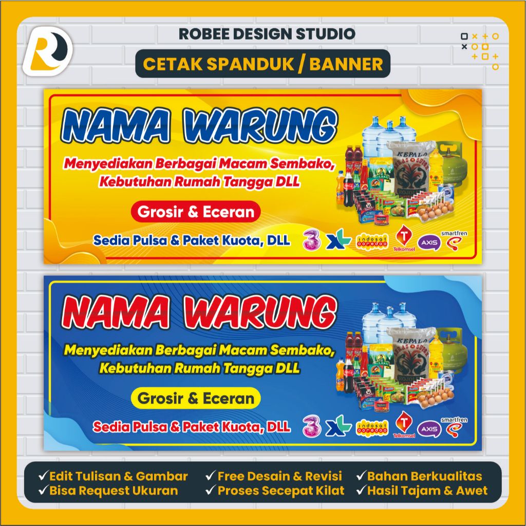 Jual Spanduk Banner Toko Kelontong / Warung Sembako | Shopee Indonesia
