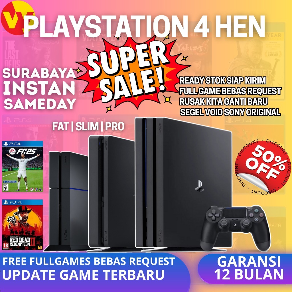 Jual SONY PS4 FAT / SLIM / PRO HEN 2TB BONUS FULLGAME PERMANEN GRATIS TANPA BERLANGGANAN ...