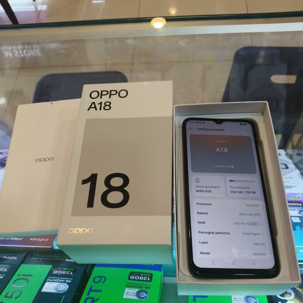 Jual Oppo A18 ram 4+4= 8gb memory 128 gb warna hitam mulus | Shopee ...