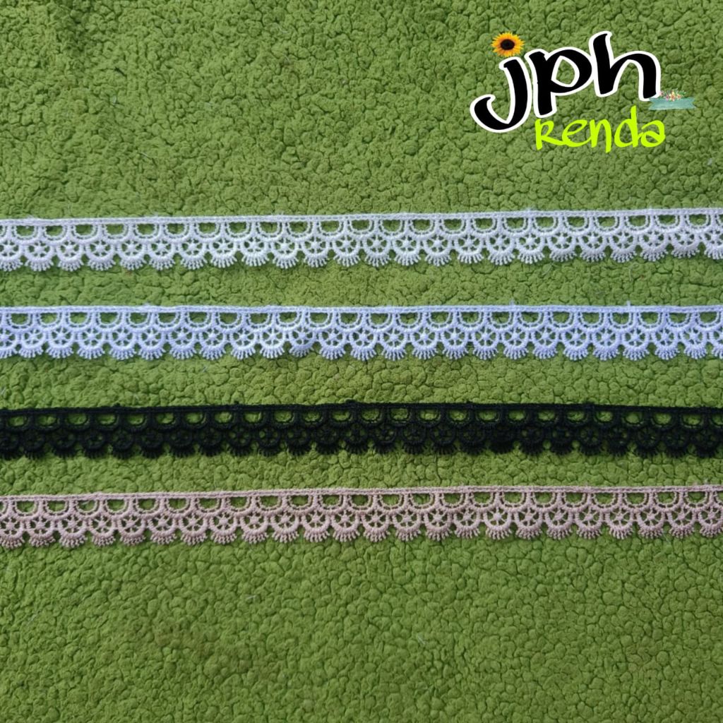 Jual Renda giper lebar 2cm, renda zipper, renda bordir (per roll 15yard ...