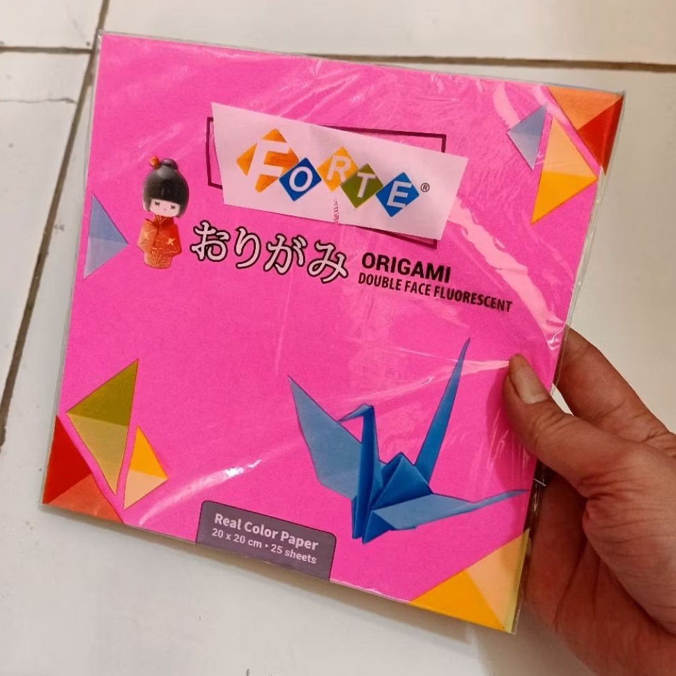 Jual 1 Pak Kertas Origami Forte Isi 25 Lembar ( Warna Bolak - Balik ...