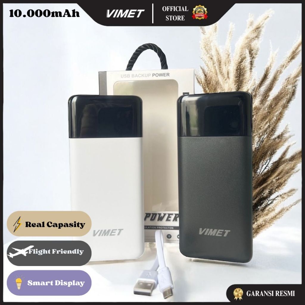 Jual VIMET V1 Powerbank Kapasitas 10000mAh Fast Charging With LED ...