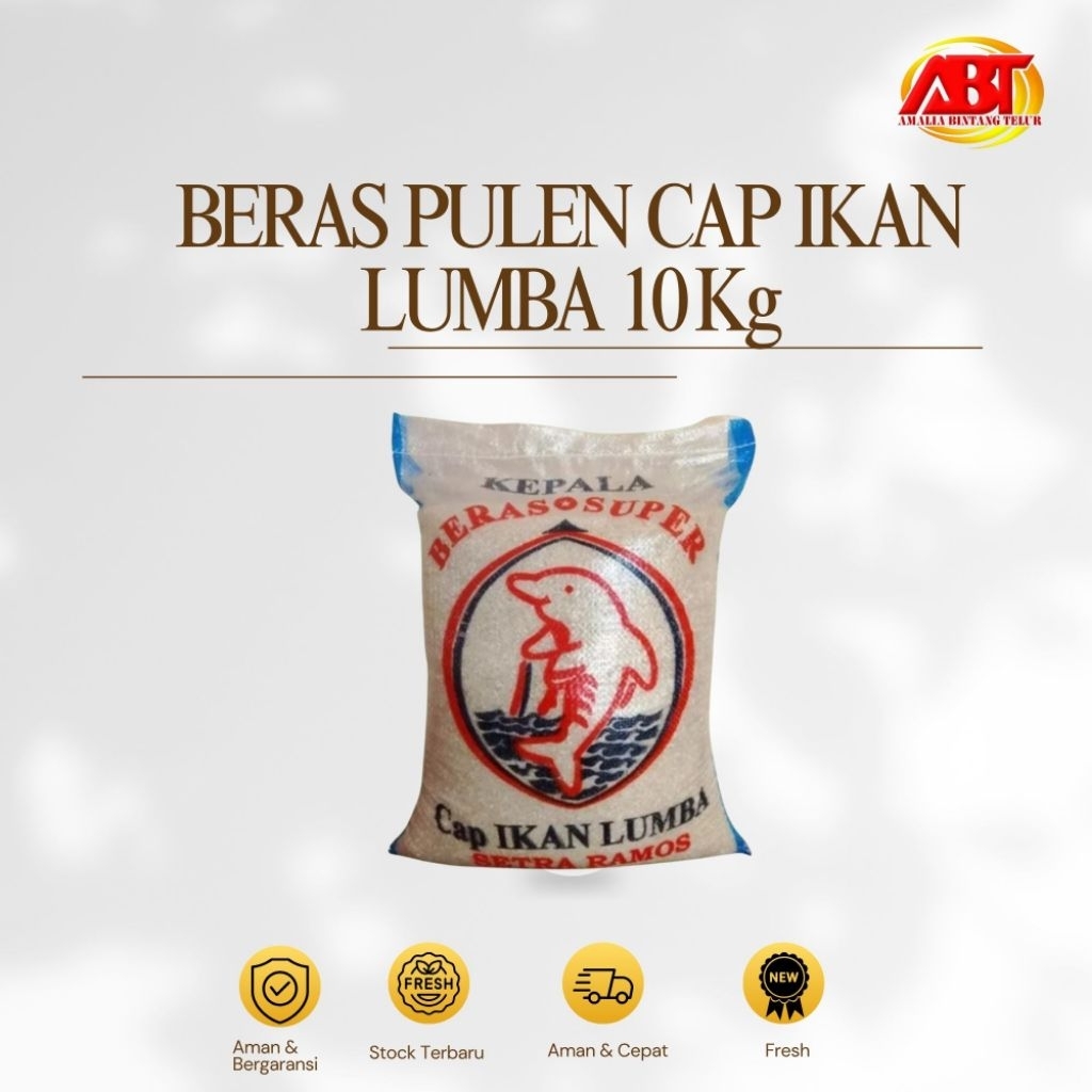 Jual ABT - Beras Pulen Cap Ikan Lumba 10kg Enak,Bersih dan Putih (FRESH ...