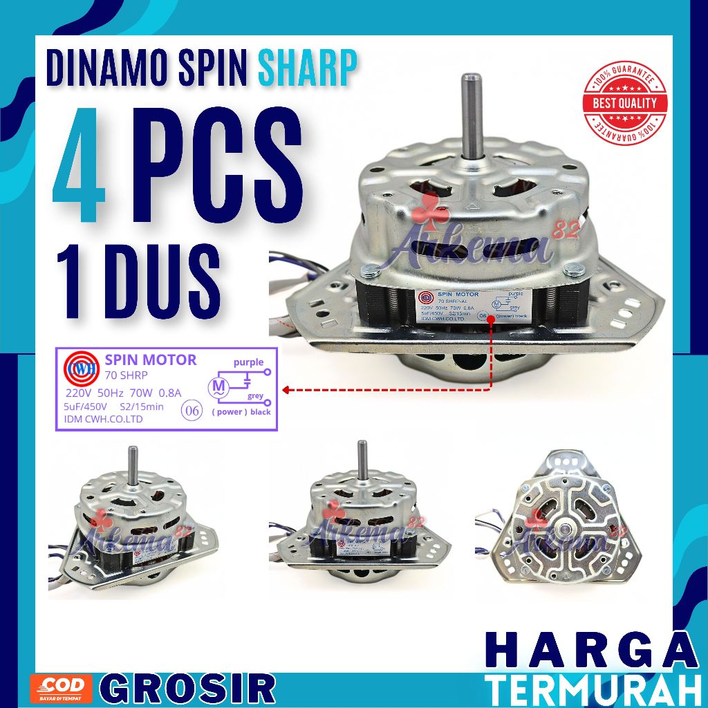 Jual GROSIR DINAMO SPIN PENGERING MESIN CUCI 2 TABUNG SHARP 70 WATT 1 ...