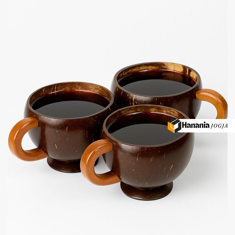 Jual Grosir 1 Set Isi 6 Pcs Cangkir Kayu Batok Kelapa + Glugu | Gelas ...