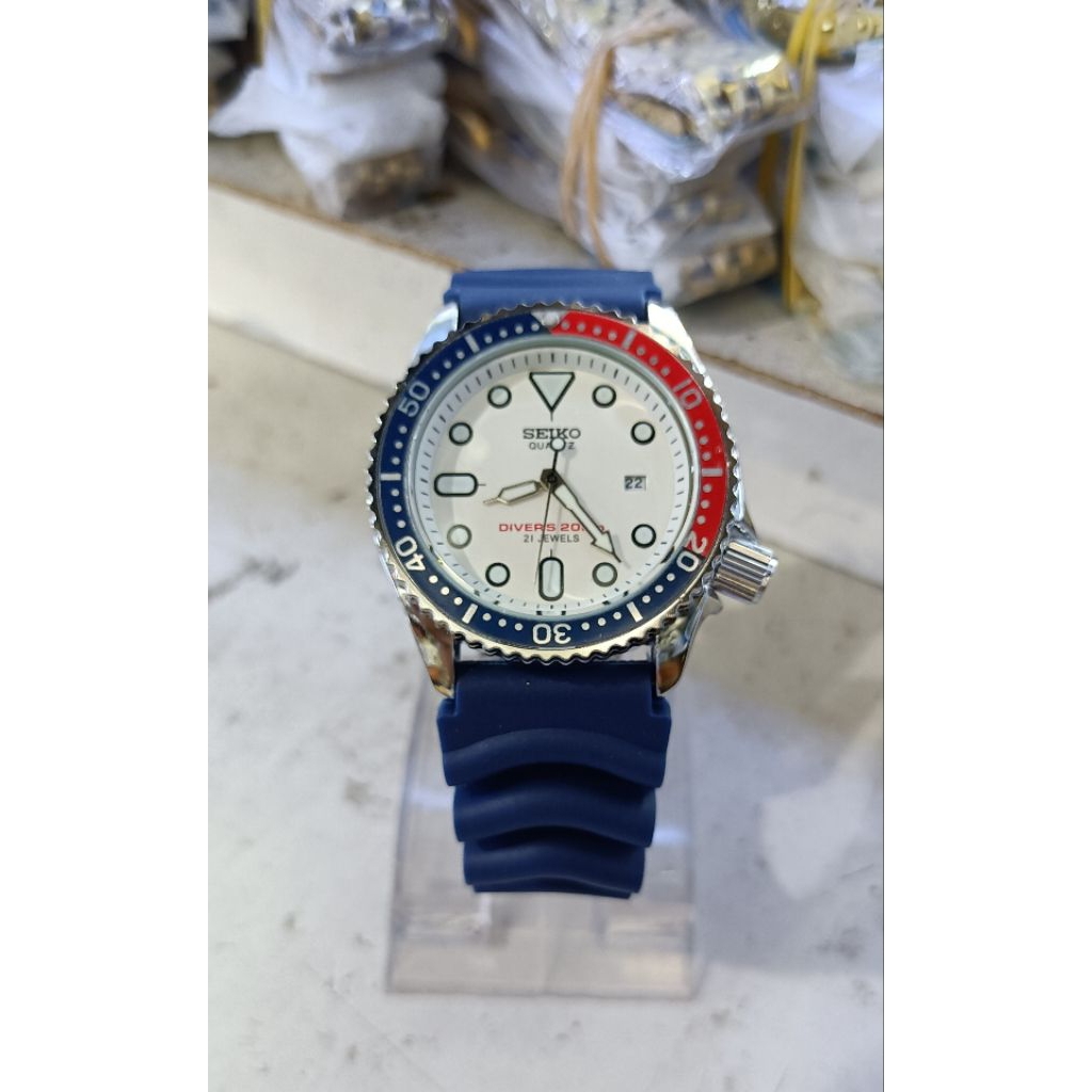 Jual JAM TANGAN SAIKO DRIVER PEPSI TGL AKTIF TALI RUBBER PRIA FREE ...