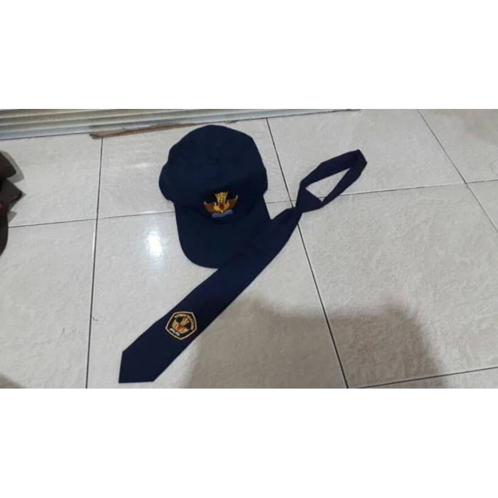 Jual topi SMP logo bordir belakang karet +dasi(paket hemat) | Shopee ...