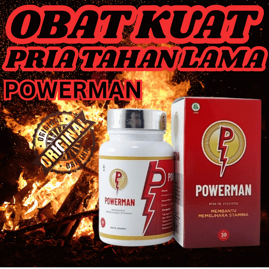Jual POWERMAN OBAT KUAT PRIA HERBAL TAHAN LAMA KAPSUL STAMINA PRIA ORIGINAL 100% HALAL&BPOM ...