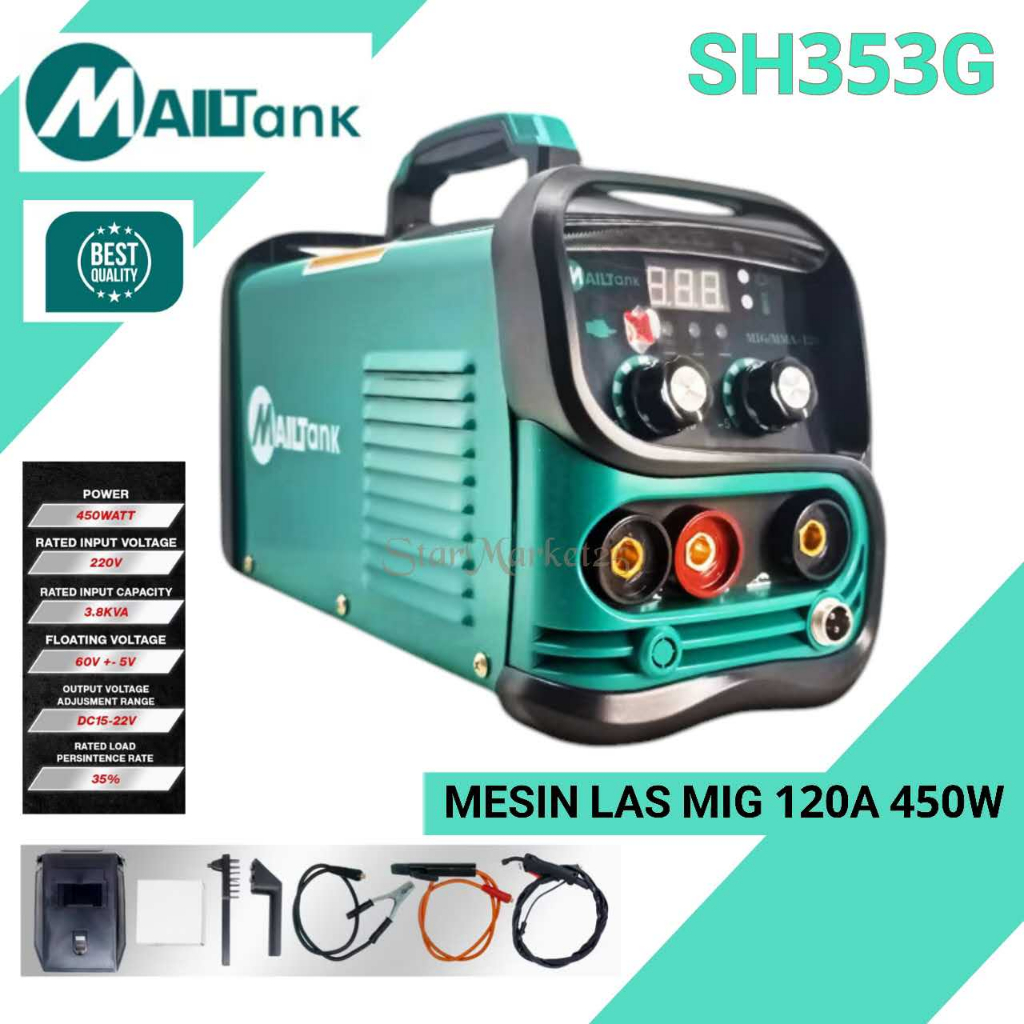 Jual Mailtank - Mesin Travo las Mig 120a 450watt bisa MIG dan MMA Welding Inverter 2in1 "SH353G ...