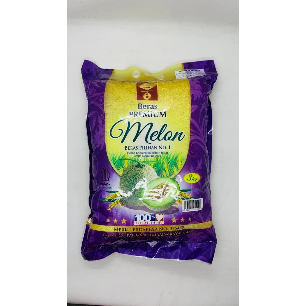 Jual BERAS PREMIUM MELON UNGU KEMASAN 3 KG | Shopee Indonesia