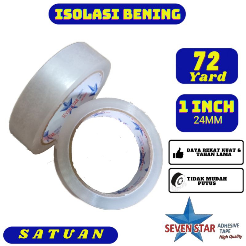 Jual Isolasi Bening 1 inchi 72 yard Satuan Seven Star - Lakban Bening ...
