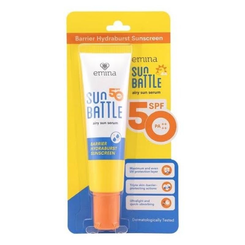 Jual Emina Sun Battle SPF 50 PA++++ Barrier Hydra Burst Sunscreen 30ml | Shopee Indonesia