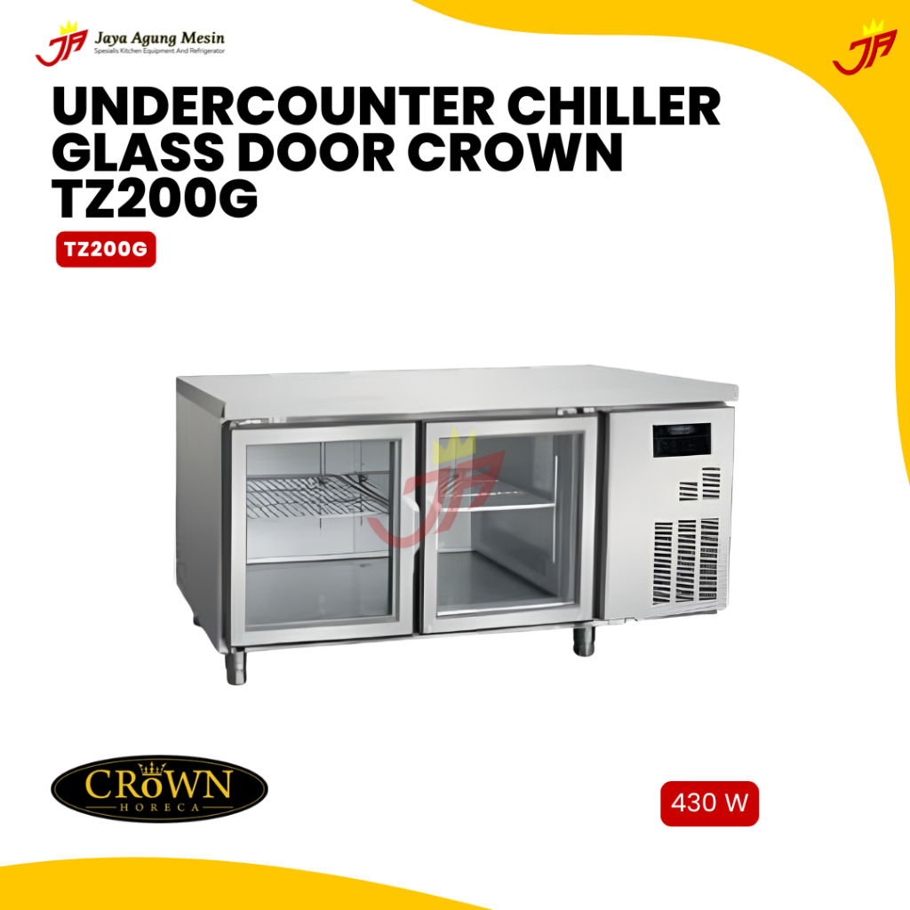 Jual CROWN Undercounter Chiller Glass Door Crown TZ200G | Shopee Indonesia