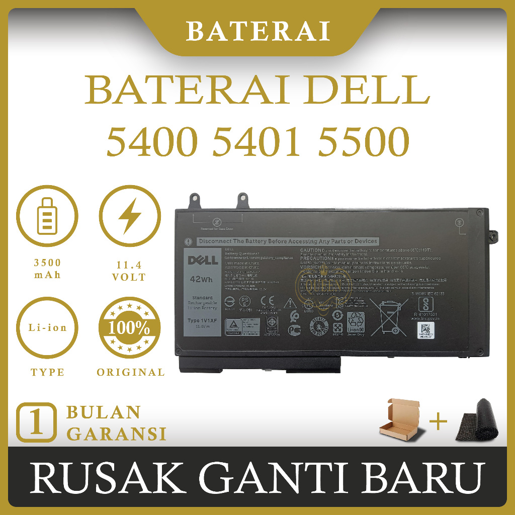 Jual BATERAI LAPTOP DELL Latitude 5400 5401 5500 1V1XF | Shopee Indonesia