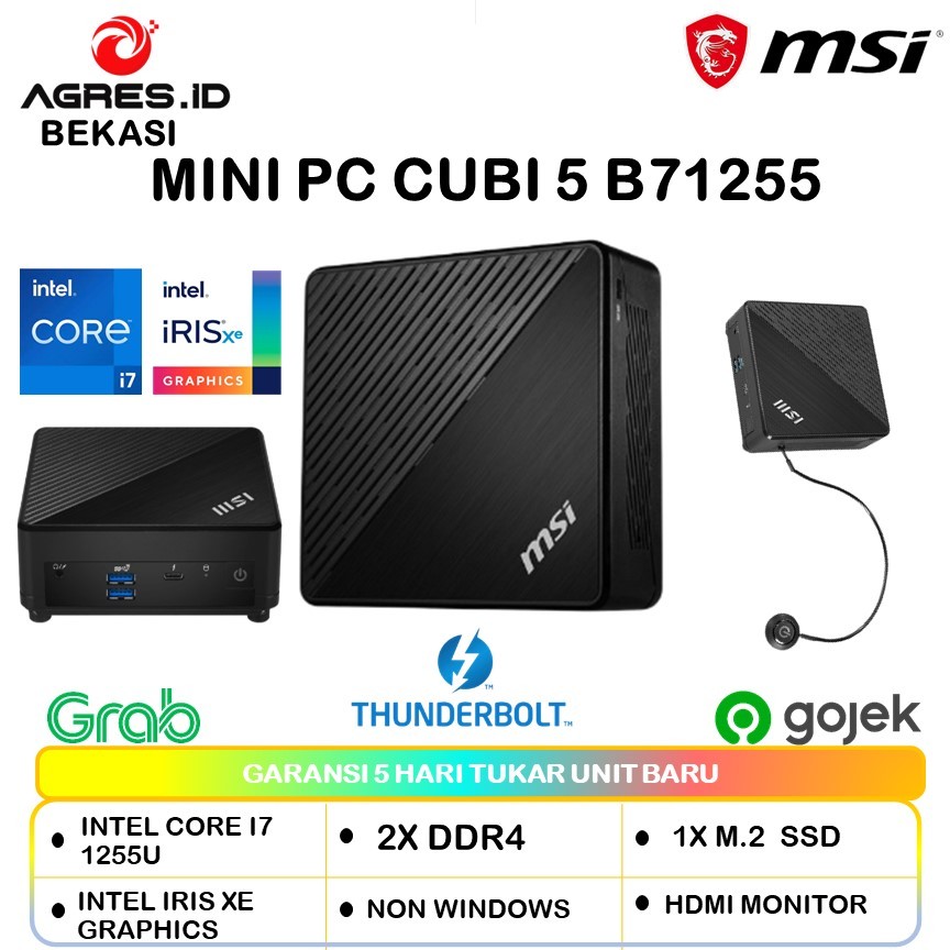 Jual MSI Mini PC CUBI 5 Intel core i7 1255U Non Windows Barebone(Tanpa ...