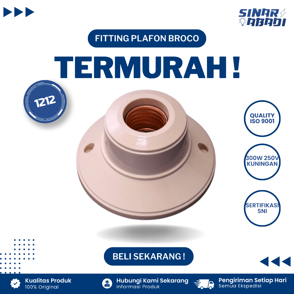 Jual Fitting Plafon Broco Bulat Cream - 1212 | Shopee Indonesia
