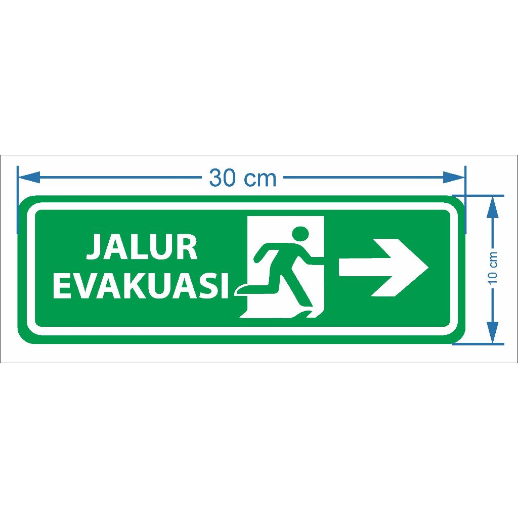 Jual Rambu JALUR EVAKUASI Ukuran 30x10cm arah panah kiri dan kanan bahan Akrilik 3mm | Shopee ...