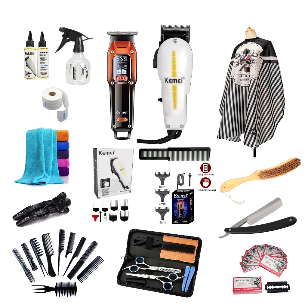 Jual PAKET BARBER PRO SERIES/ALAT CUKUR LENGKAP ORIGINAL KEMEI ...