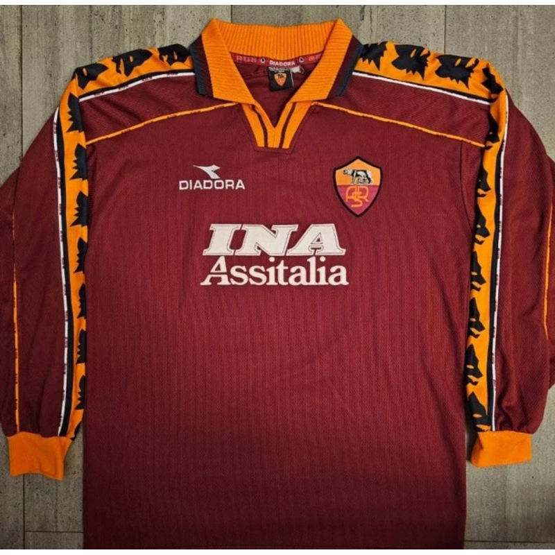 Jual jersey as roma longsleeve vintage second original | Shopee Indonesia