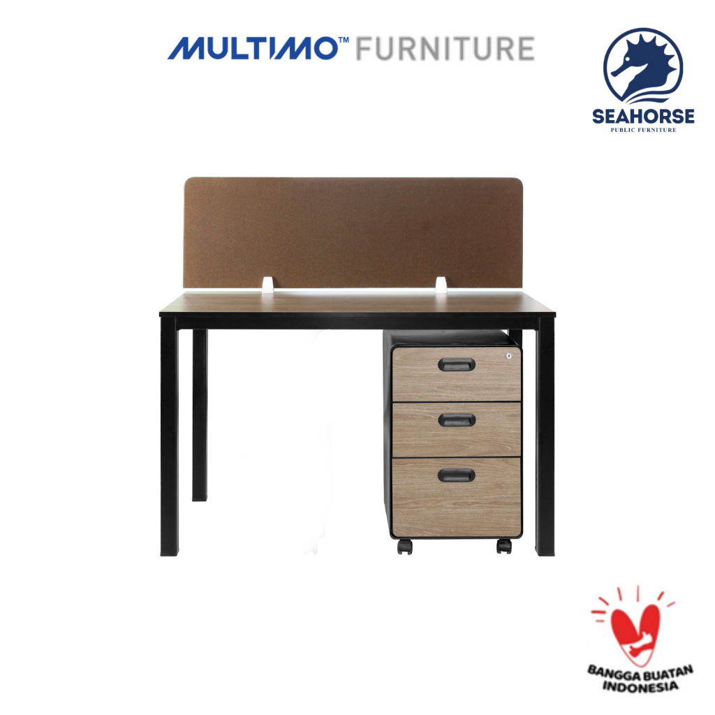 Jual PAKET BUNDLE Meja Kerja - Seahorse Moon + Sekat + Laci Galaxy multimo kabin | Shopee Indonesia