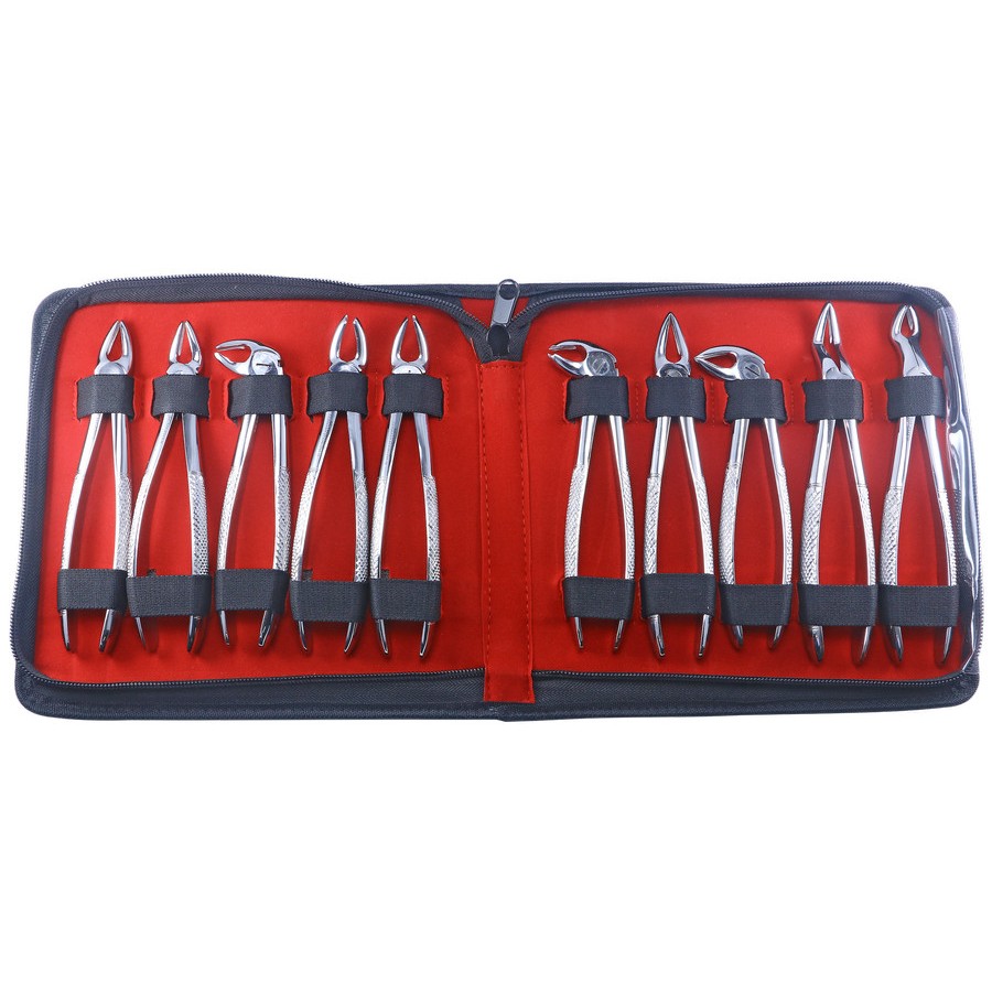 Jual SCHEZHER Tooth Forceps Children & Adult Set Dengan Tas | Set Tang ...