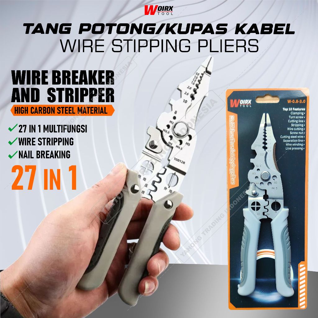 Jual Tang Multifungsi 27 I N 1 Tang Pengupas Kabel Dekrustasi WOIRX ...