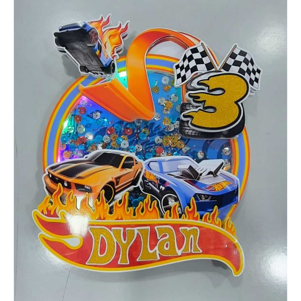 Jual Cake Toppers 3D dan Lampu LED/Dekorasi ulang tahun anak tema Hot ...