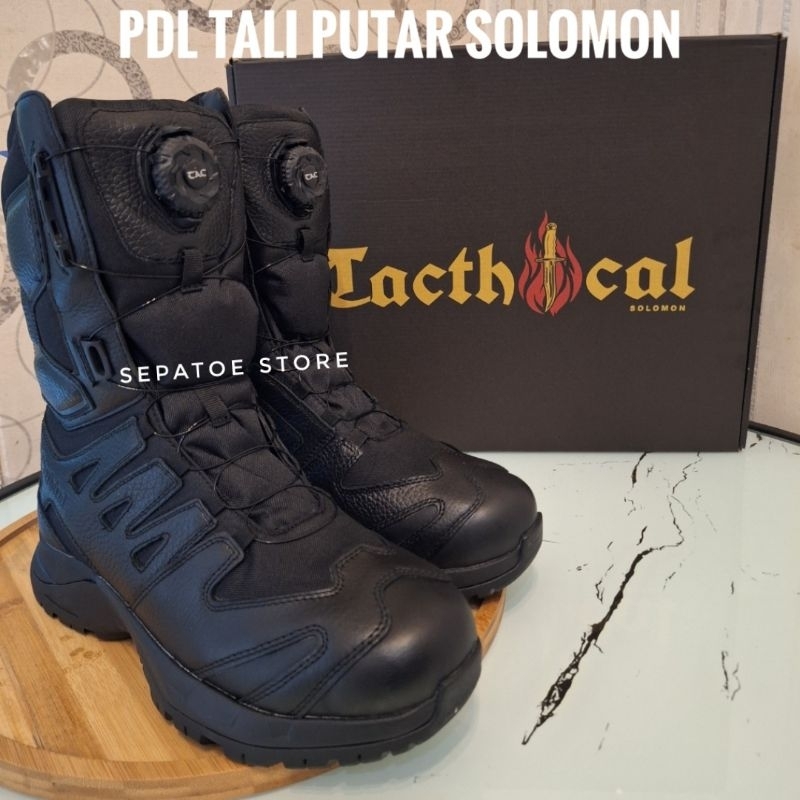 Jual SEPATU PDL TALI PUTAR TACTICAL SOLOMON KULIT ASLI | Shopee Indonesia