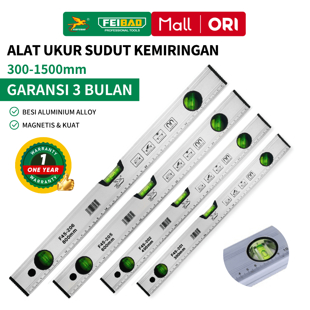Jual Feibao Spirit Level Waterpass / Alat Ukur Sudut Kemiringan 3 in 1 ...