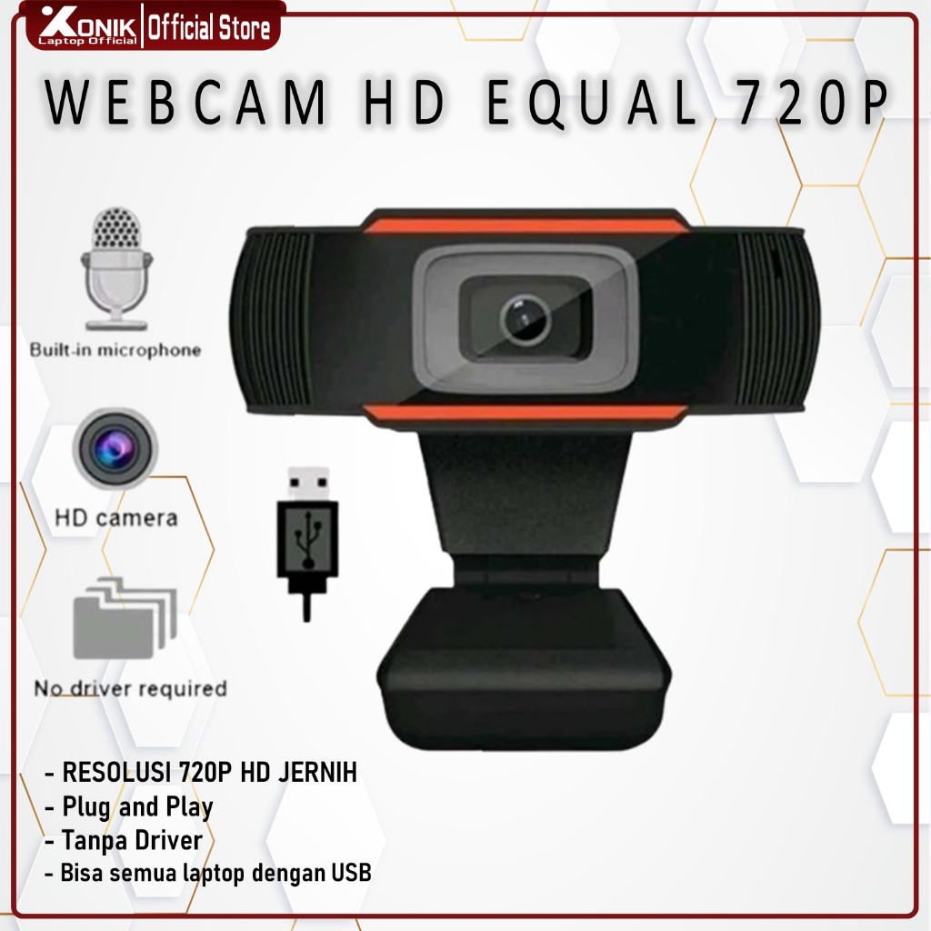 Jual WEBCAM LAPTOP PC EQUAL 720P HD PLUG AND PLAY | Shopee Indonesia