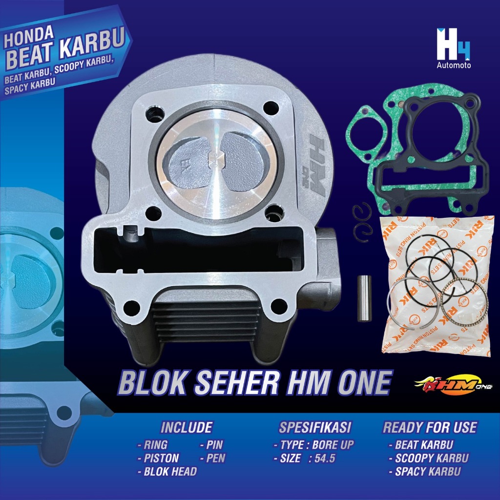 Jual Blok Seher Boring Bore Up Beat Karbu Scoopy Karbu Spacy Karbu KVY 54.5mm Racing Piston Ring ...