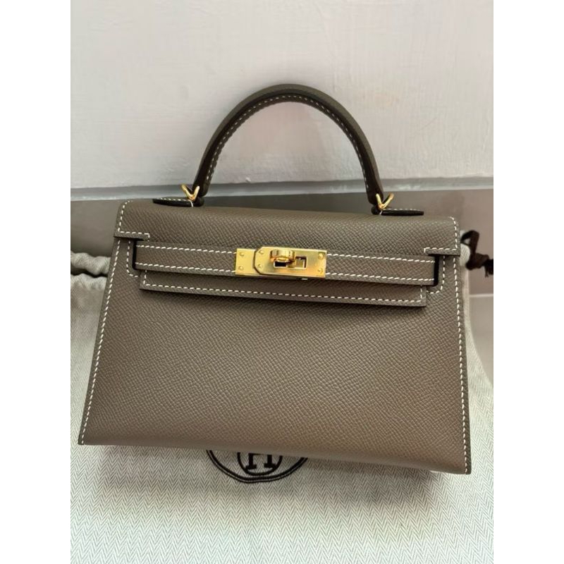 Jual Asli 100% Tas H Mini K 19 cm Etoupe Epsom Leather Half Handmade ...