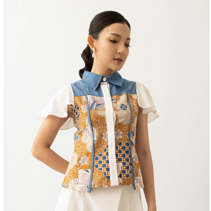 Jual Atasan Batik Modern Wanita Kekinian Terbaru - Melvee Batik - Iris Collection - Lola Top ...