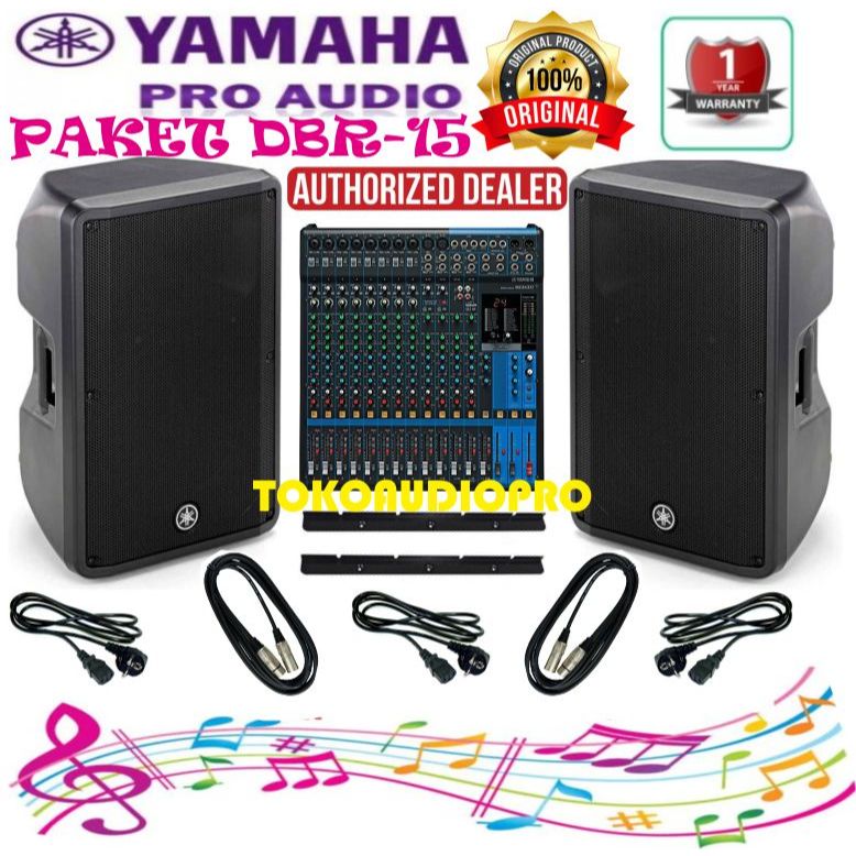 Jual Paket Speaker Aktif Yamaha DBR15 / MG16XU Original Paket DBR-15 ...