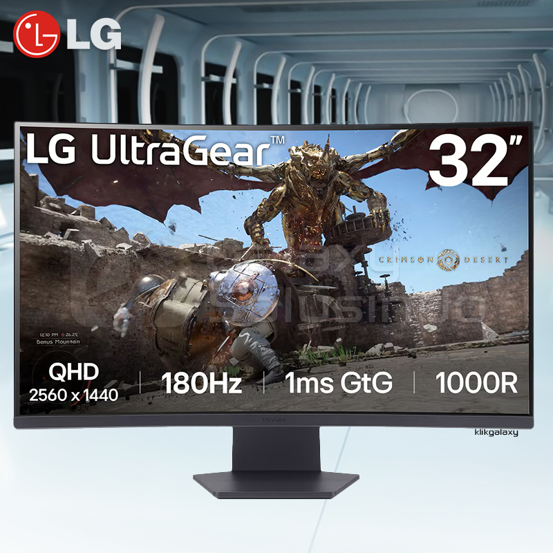 Jual LG 32GS60QC-B UltraGear QHD VA 32 Inch 180Hz 1ms FreeSync Curved ...