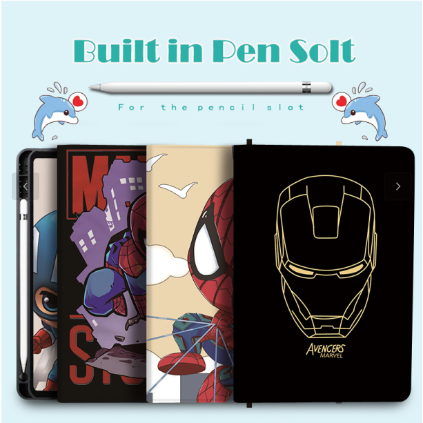 Jual ipad Marvel case with slot pena ipad air 5 case ipad 10 pro 11 ...