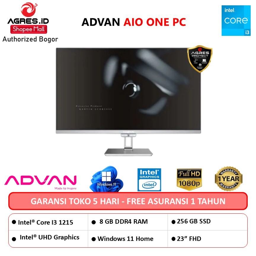 Jual ADVAN AIO ONE PC I3 1215 8GB 256GB W11+OFFICE PERMANEN 23.8FHD ...