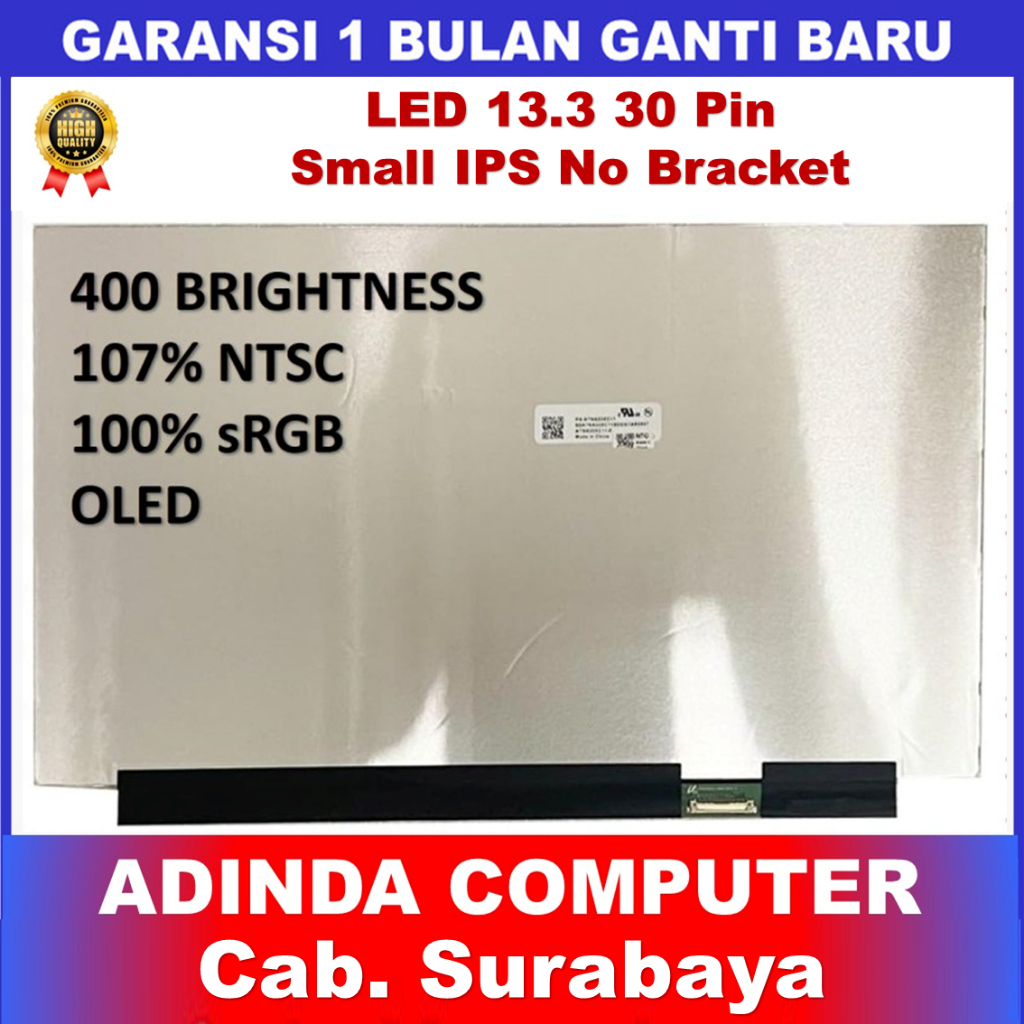 Jual LCD LED 13.3 13 Inch 30 Pin 30pin Small Narrow Full HD FHD OLED ...