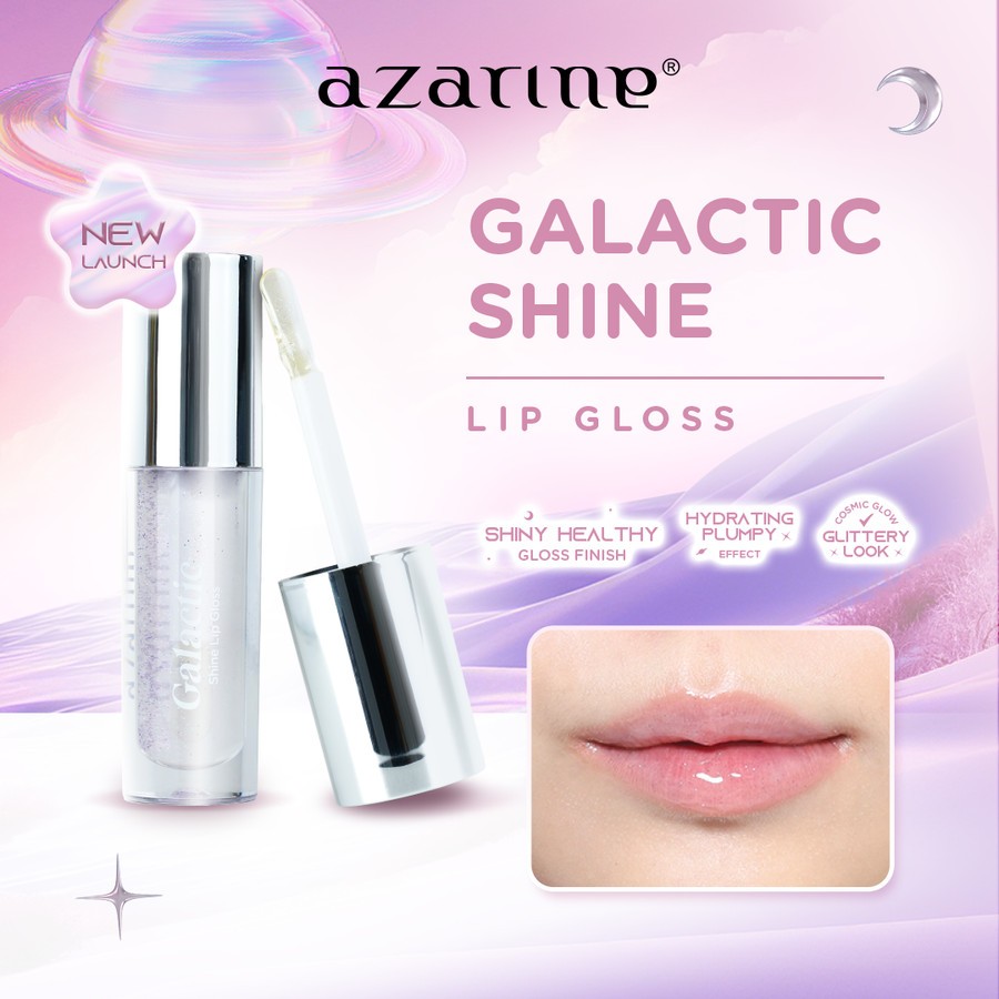 Jual AZARINE Galactic Shine Lip Gloss Hyper Shine Coating Glitter 2 ml ...