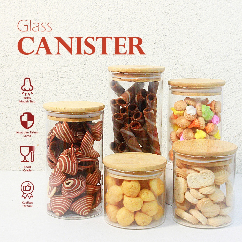 Jual Toples Kaca Bulat Storage Jar Borosilicate Kedap Udara ( diameter ...