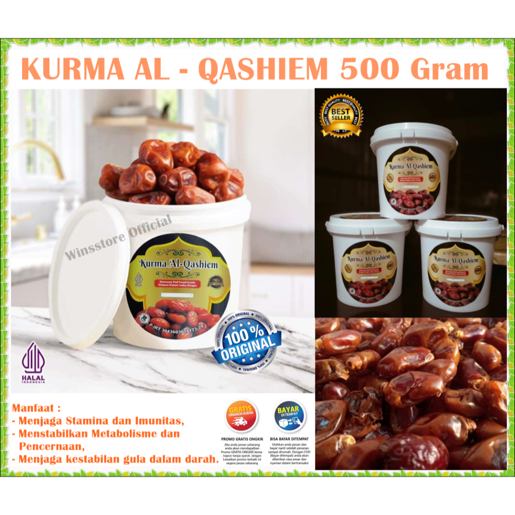 Jual Kurma Al Qasim - Kurma Ember Al Qasseem 500 gram - Kurma Al ...